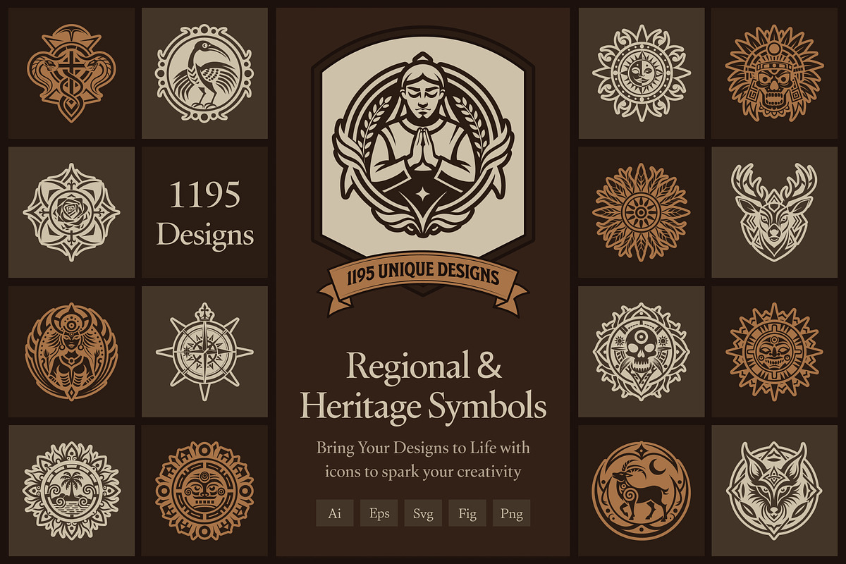 1195 Regional and Heritage Symbols, a Solid Icon by Creative Stall
