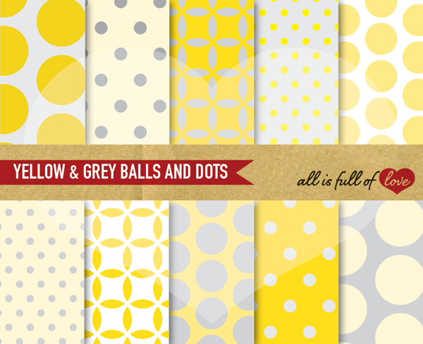 Yellow Dotted Scrapboking Paper, a Pattern Graphic by All is full of Love
