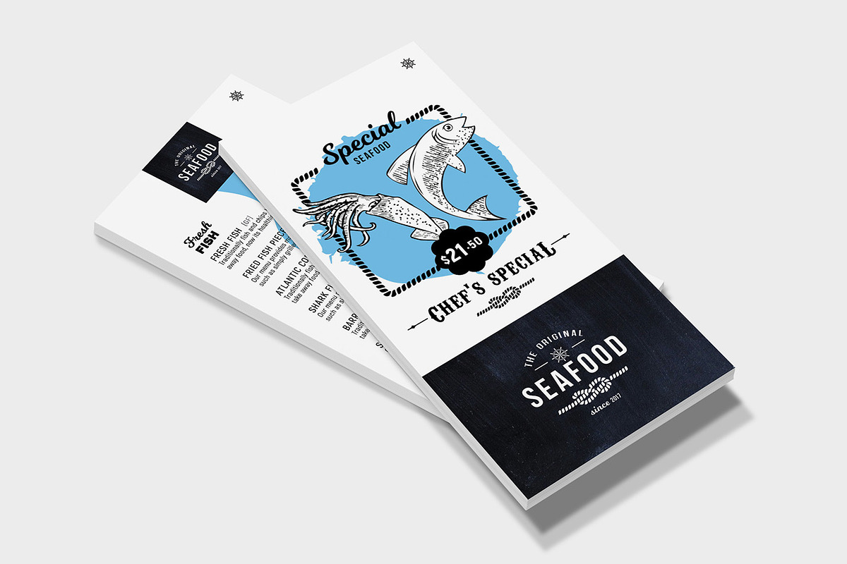 DL Seafood Menu Template, a Card Template by BrandPacks