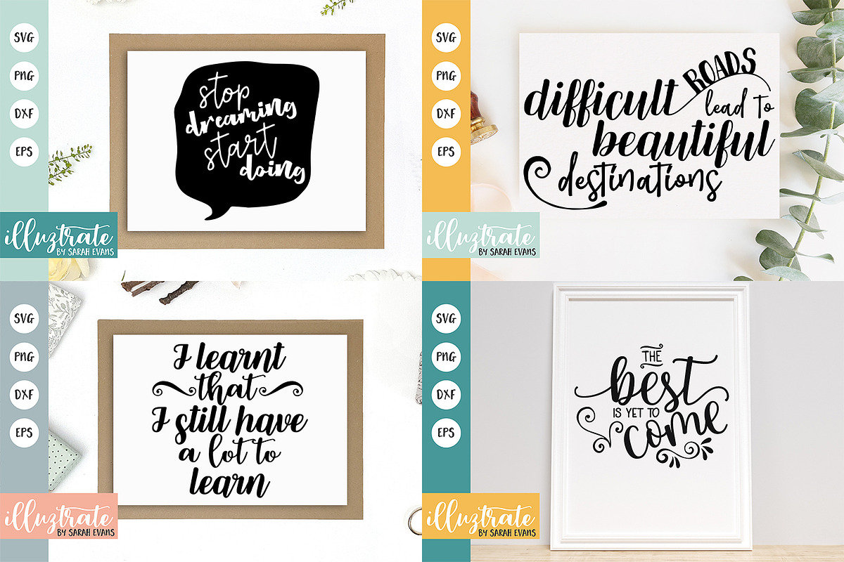 Inspirational Quote SVG Collection, an Illustration by illuztrate