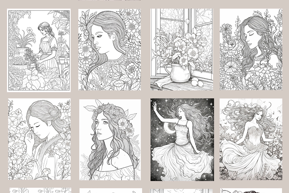 Portraits Coloring Pages For Adults, a Person Illustration by AlineArtStore