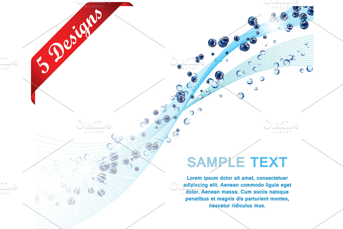 5 Water lines concept design, an Illustration by Pavel Vectors ...