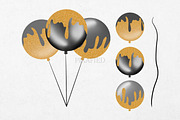 Black Birthday Party Clip Art Set | Creative Market