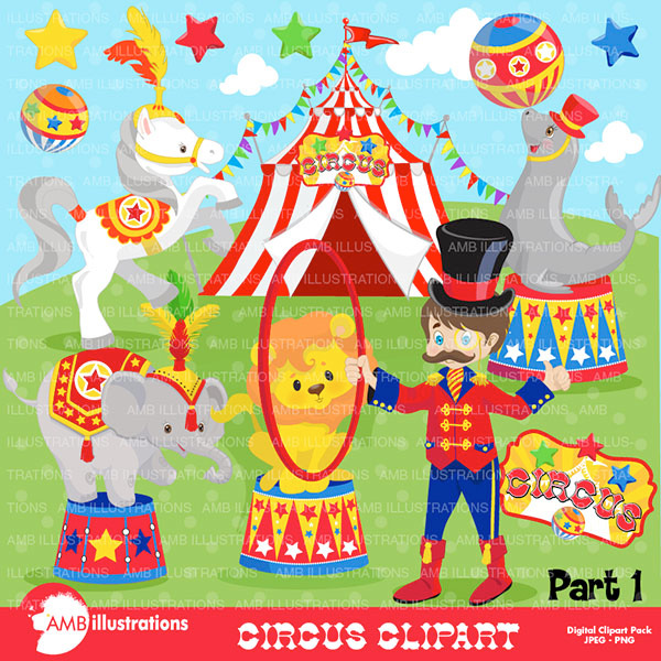 Clipart, Circus Clip art AMB-1158, an Animal Illustration by ...