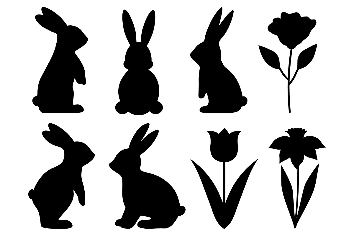 Easter silhouette. Bunny silhouette, an Illustration by IrinaShishkova