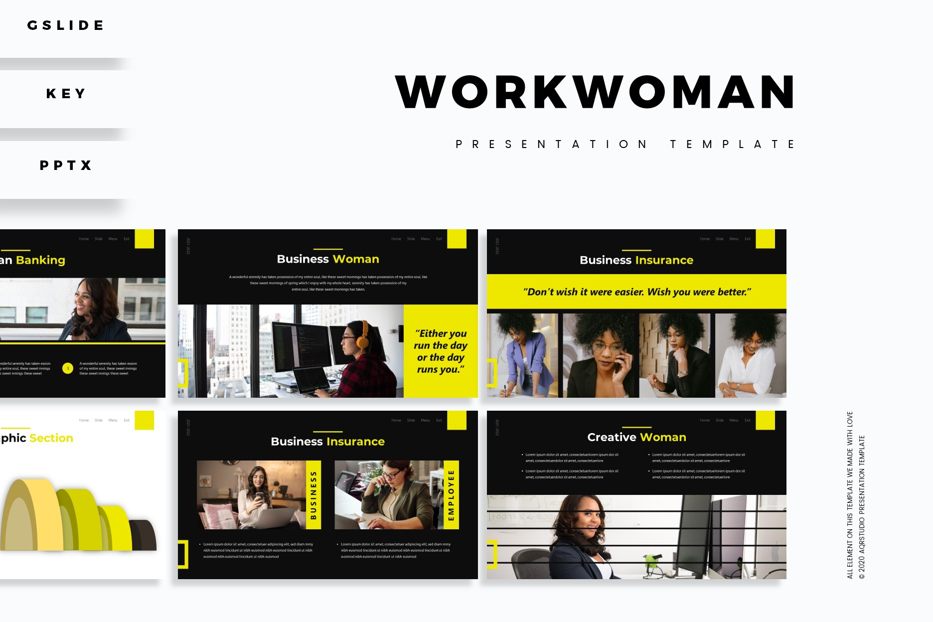 Workwoman - Presentation Template, a Presentation Template by AQR Studio