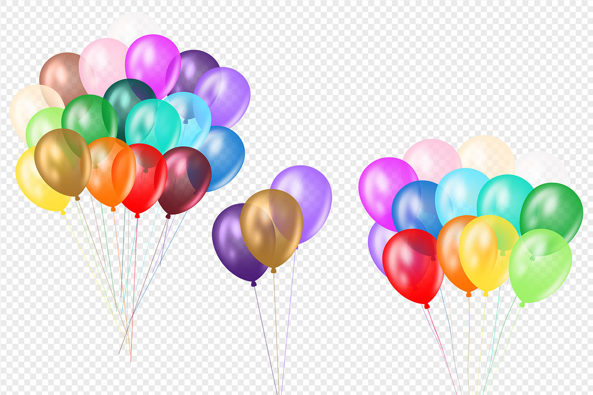 Rainbow Balloons Clipart, an Illustration by Digital Curio
