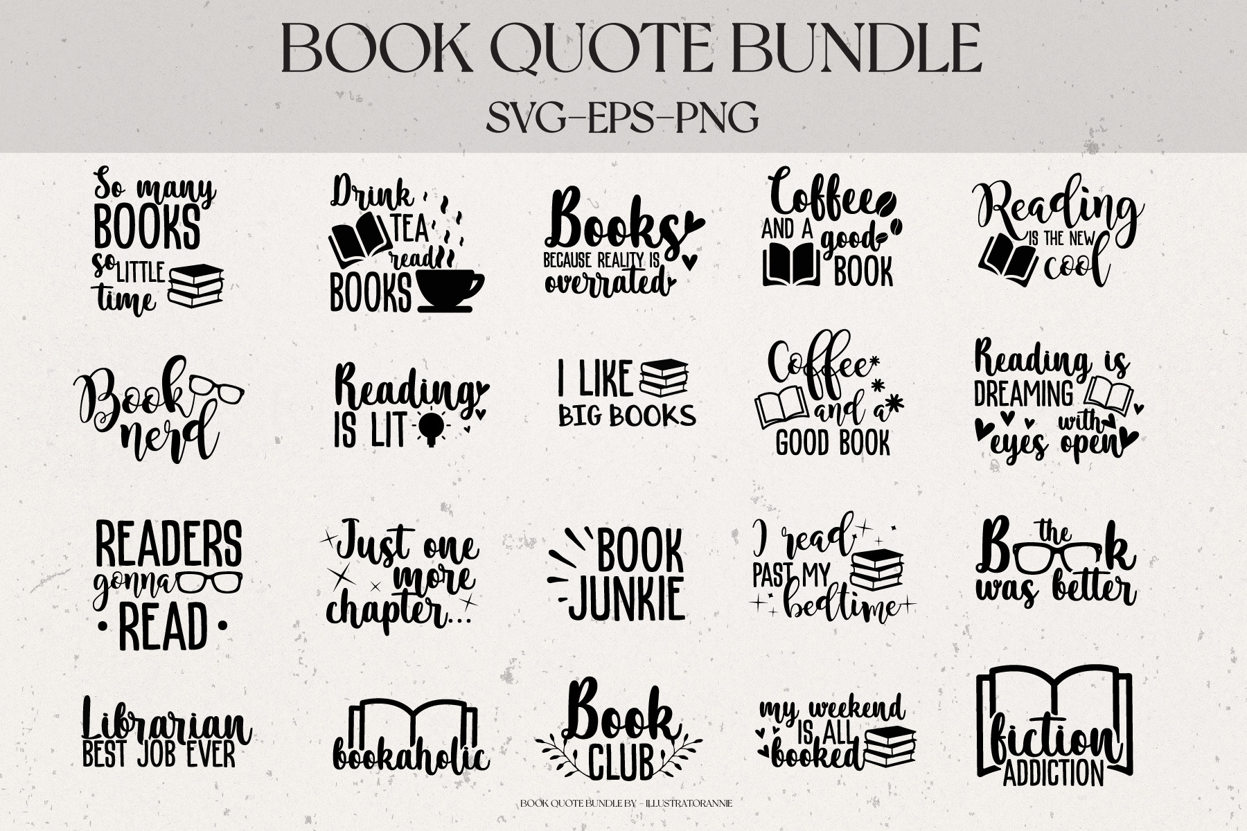 Book SVG Quote Bundle, an Object Graphic by IllustratorAnnie