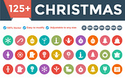 Christmas Flat Circle wihtout Shadow, an Icon by Dinosoftlabs