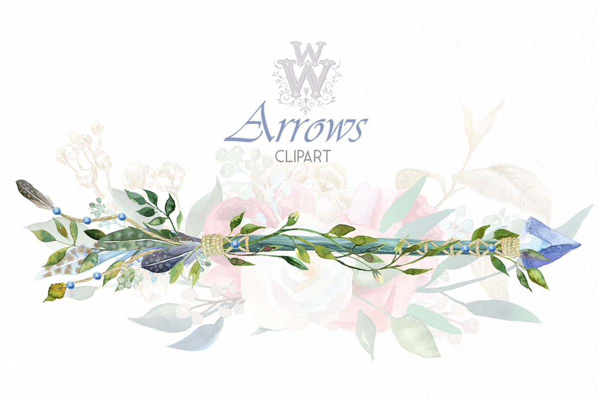 Watercolor Boho Arrows clipart, an Illustration by WonderWonder ...