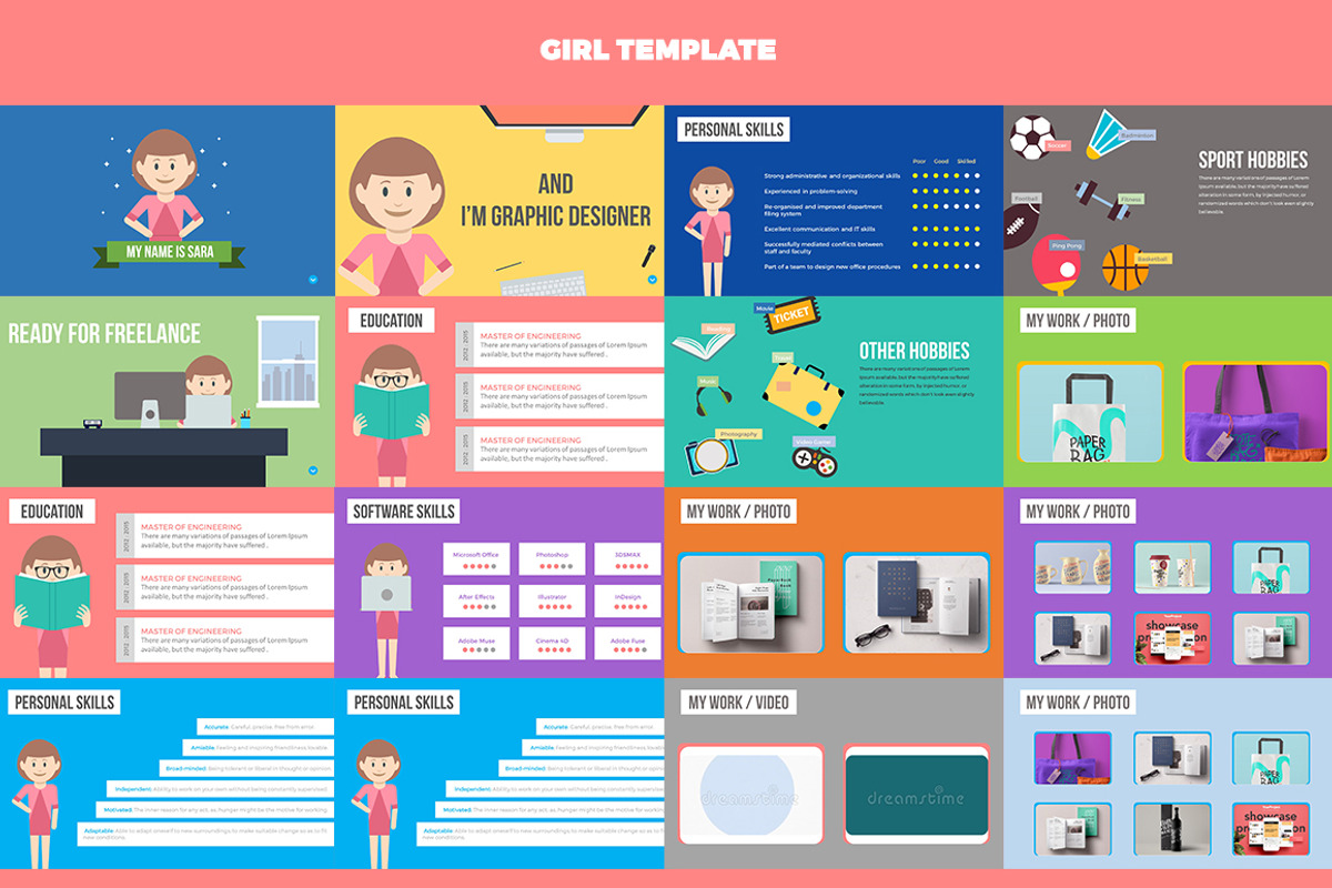 Freelancer PowerPoint Template, a Presentation Template by Mock-up Store