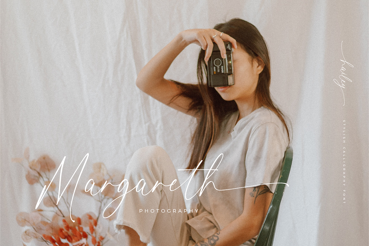 Hailey - Stylish Calligraphy Font, a Script Font by Pen Culture