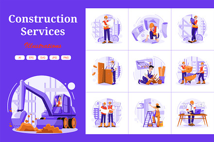 under construction poster design | Illustrations ~ Creative Market