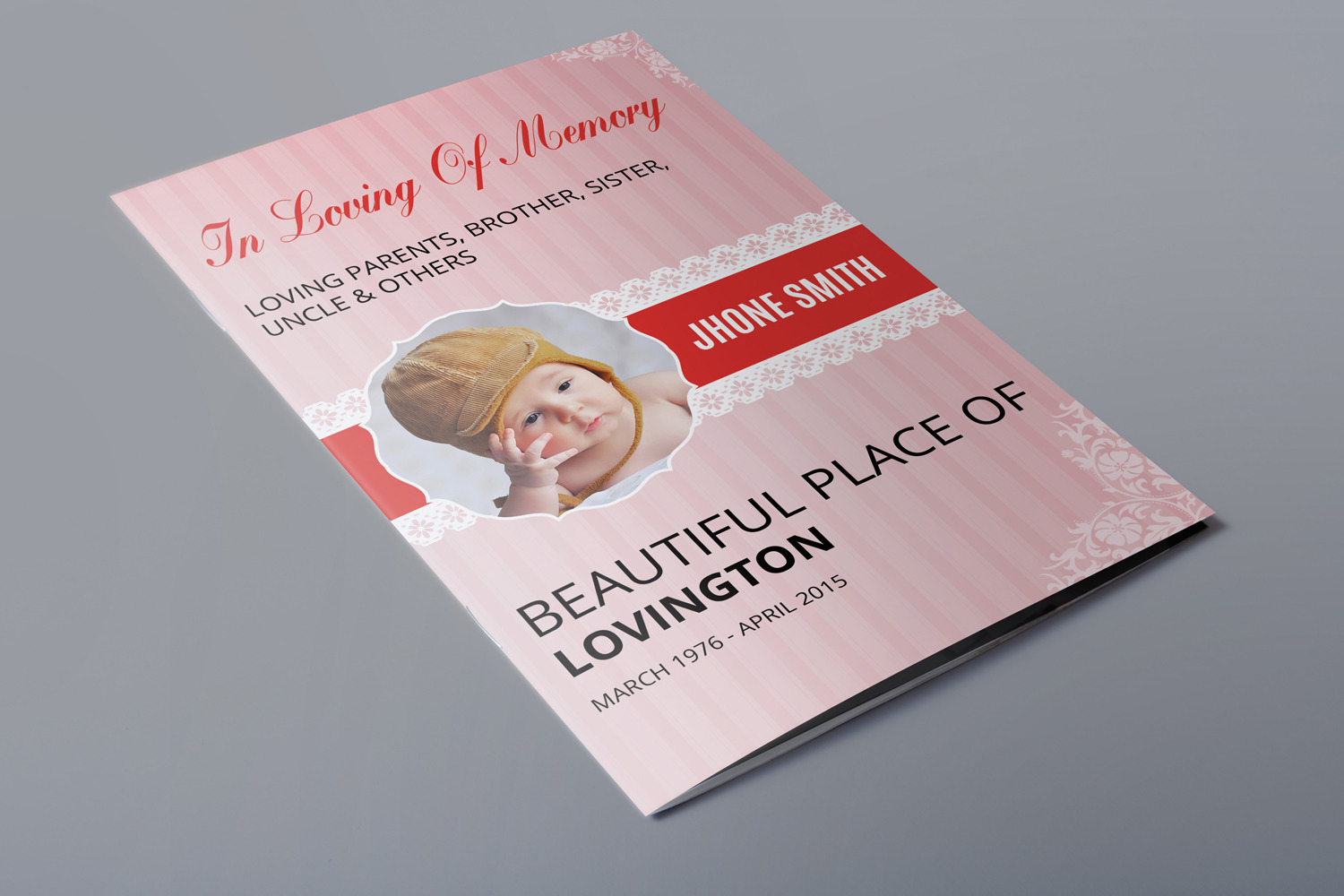 Child Funeral Program Template-V451, a Brochure Template by Template Shop