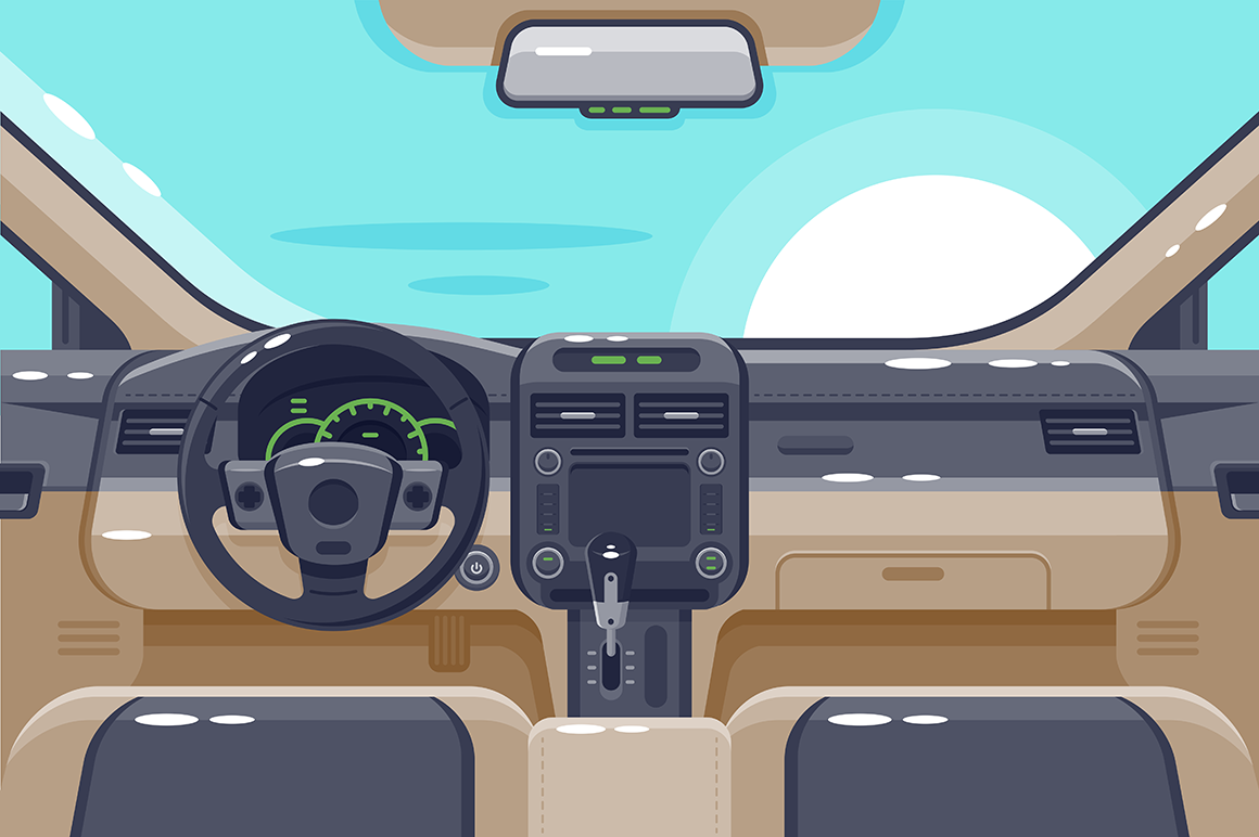 Car interior, a Technology Illustration by Evanat Illustrations
