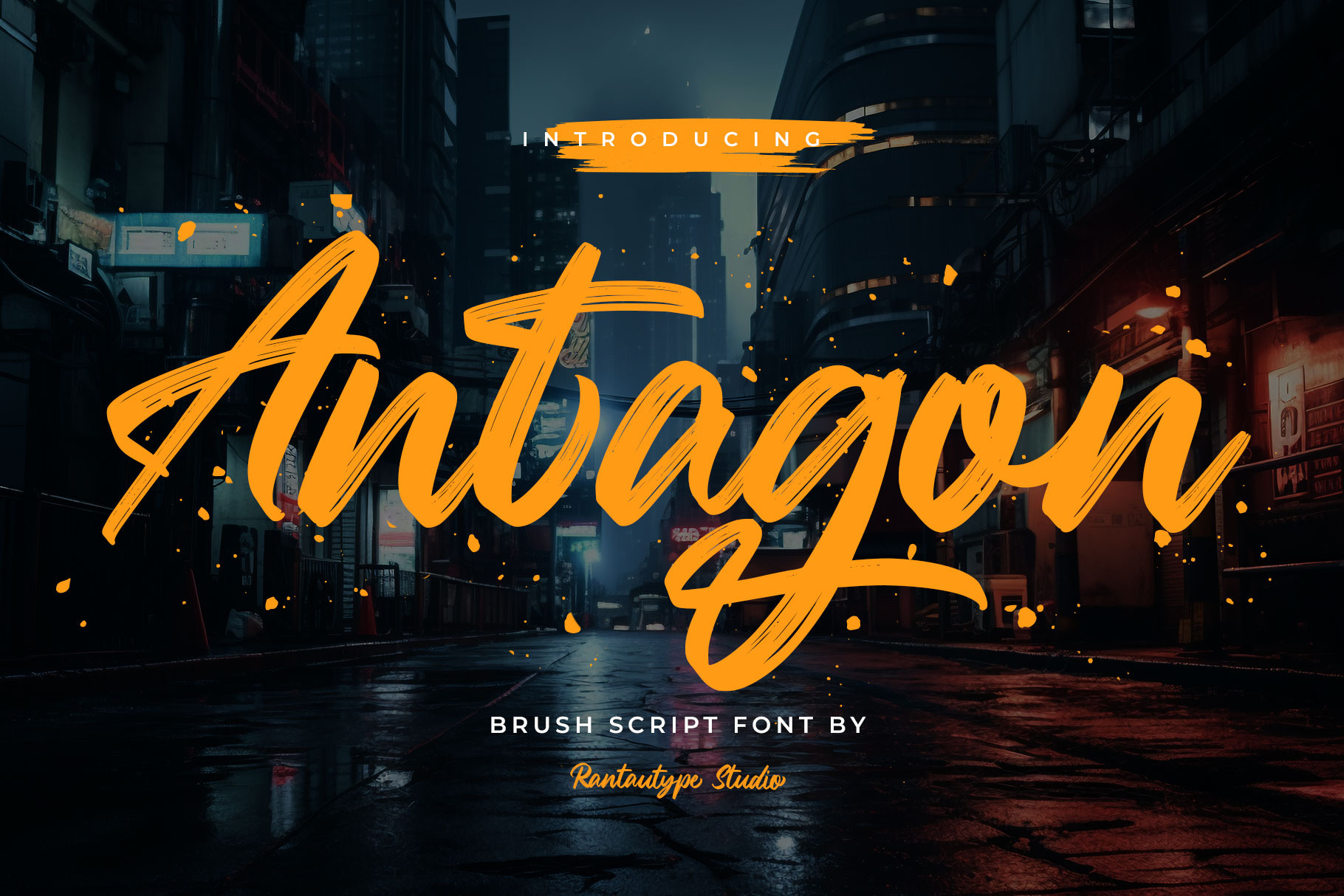 Antagon Brush Script Font, a Script Font by RantautypeStudio