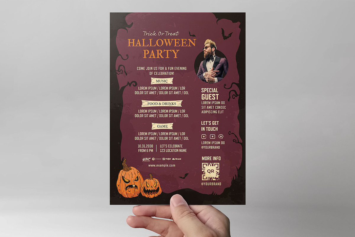 Halloween Pumpkin Flyer Template, a Flyer Template by BrandPacks