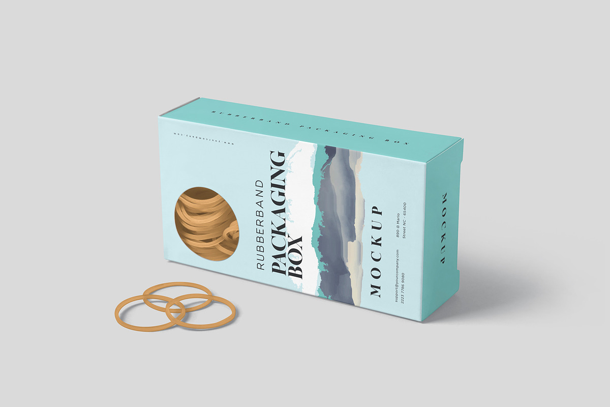 Rubber Band Box Mockups, a Packaging Mockup by GfxFoundry