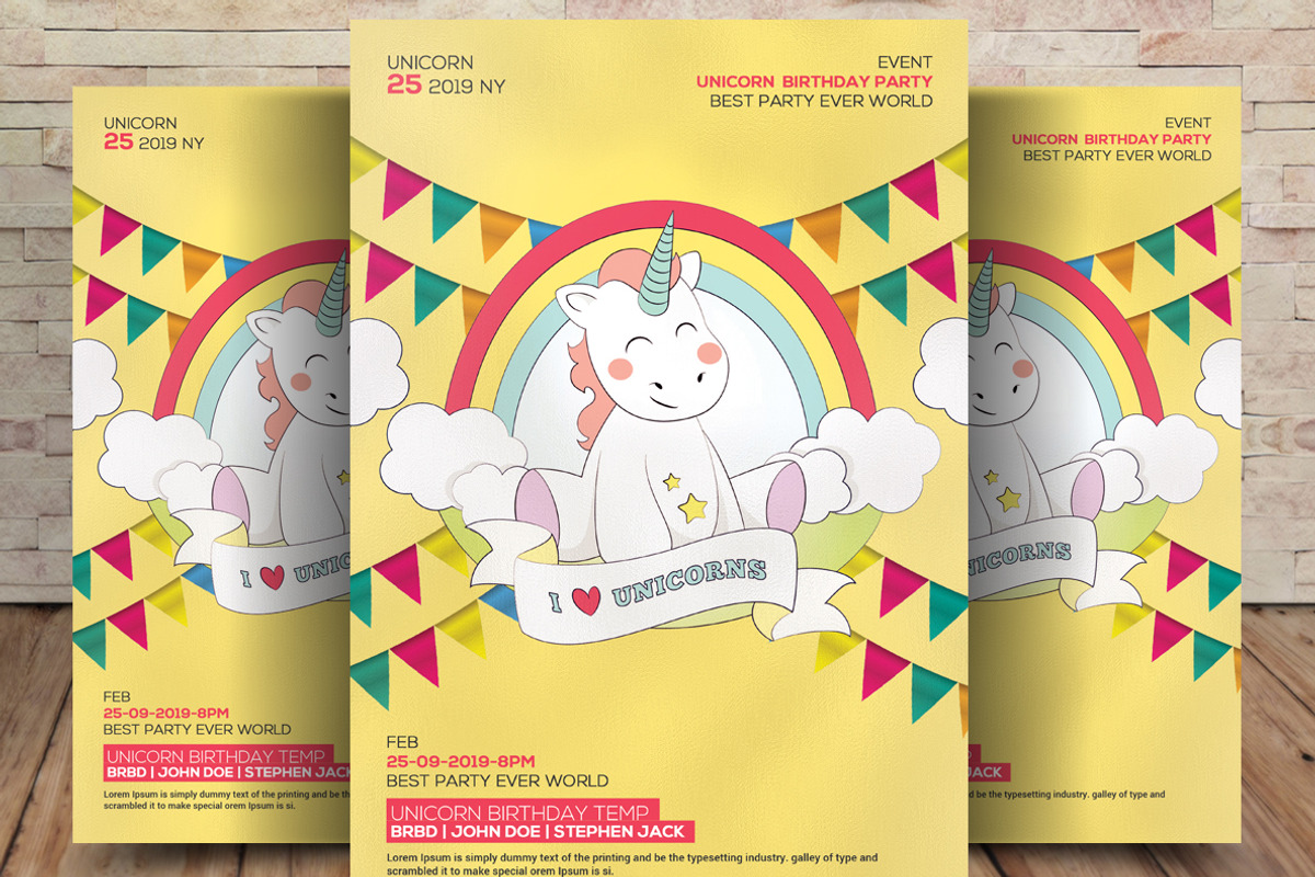 Fairy Unicorn Flyer Poster, a Flyer Template by graphicforest