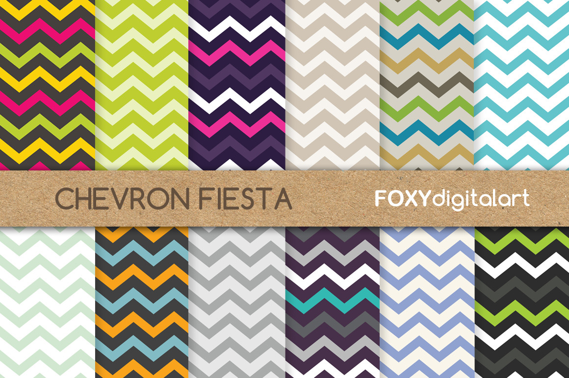 Chevron Scrapbook Paper Packs, a Pattern Graphic by FOXYdigitalart