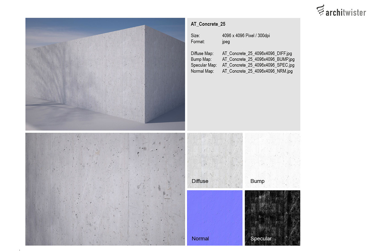 25 Seamless Concrete Textures, a Texture Graphic by architwister