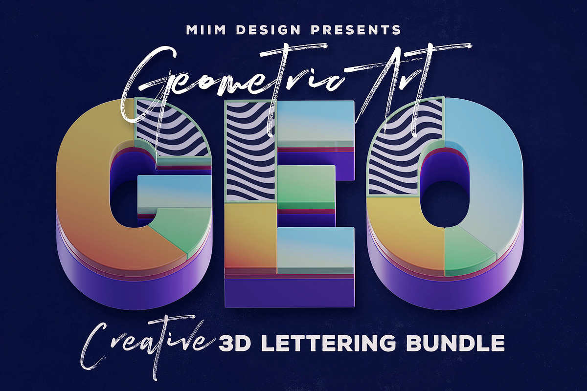 Geometric Art – 3D Lettering, a Graphic by MIIM | Creative Market