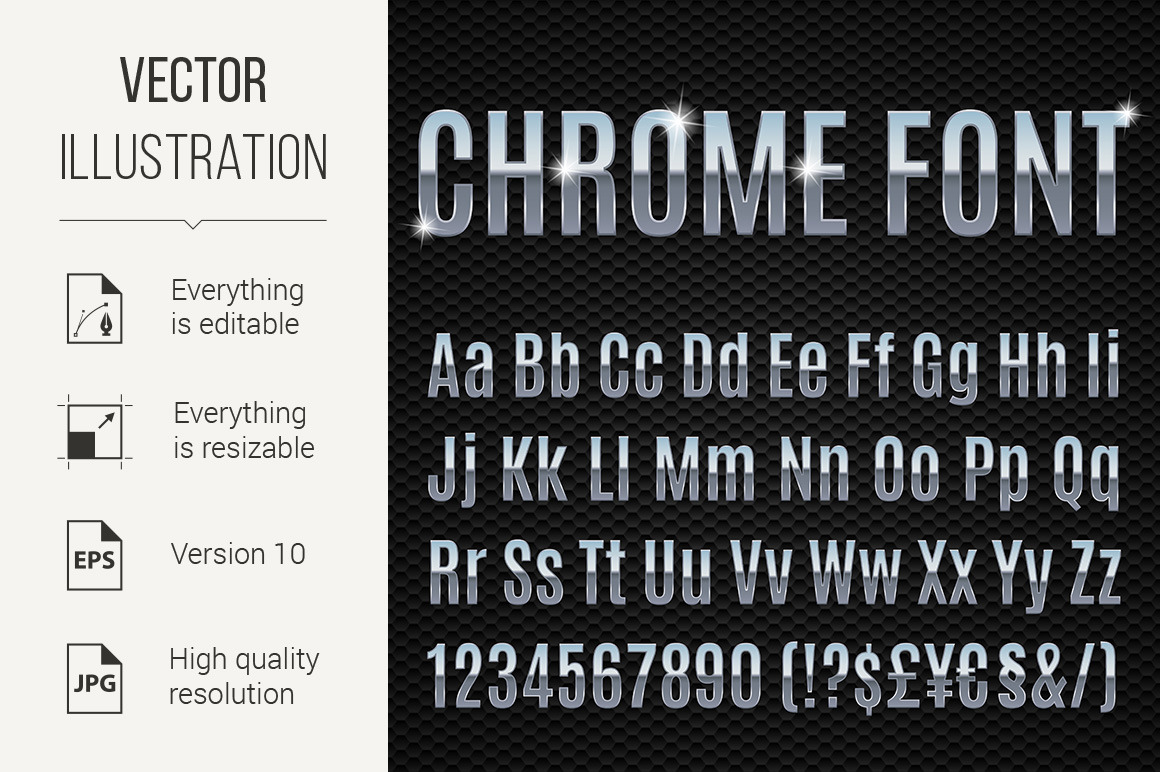 Chrome font | Graphics ~ Creative Market