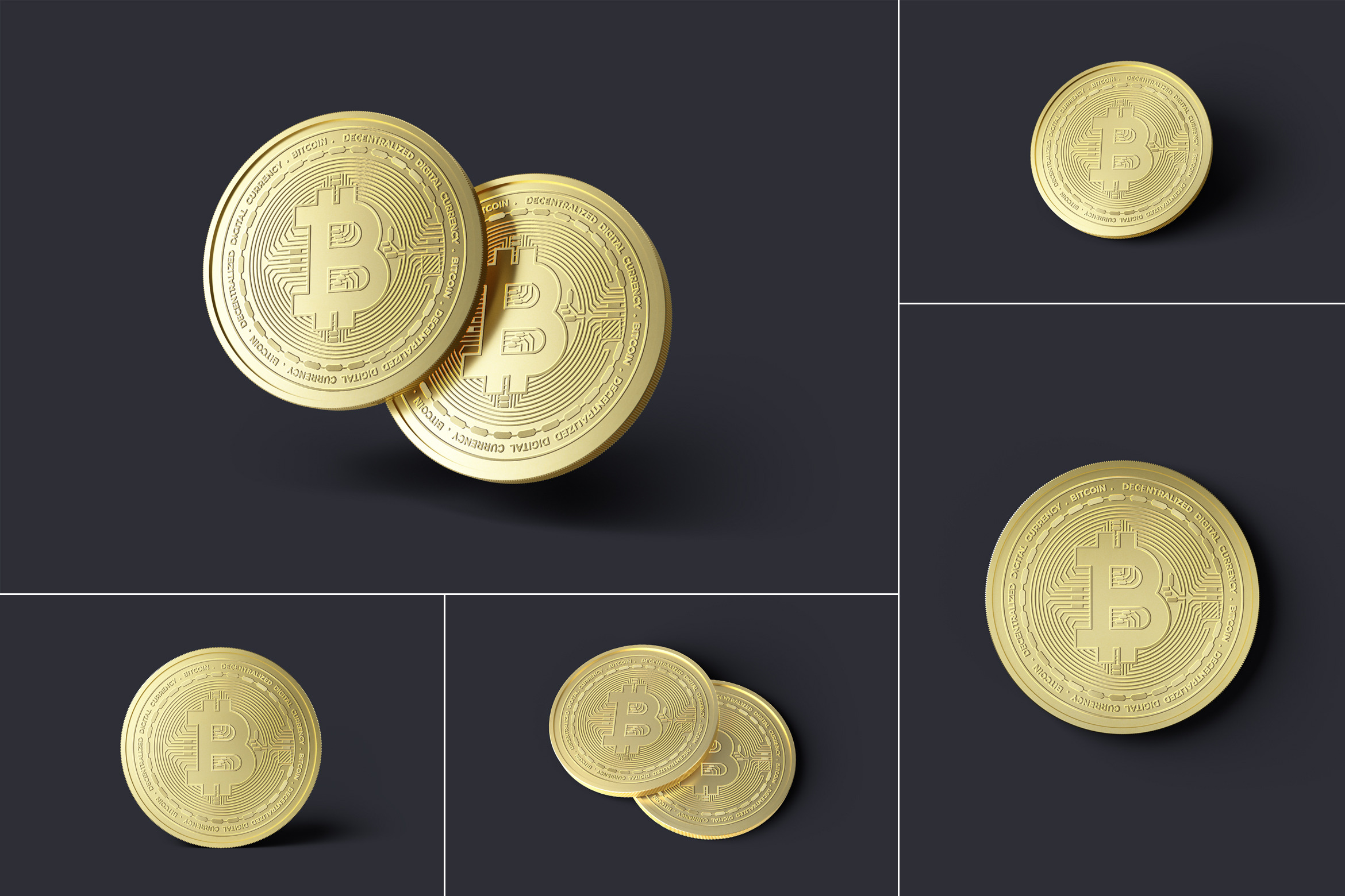 Gold Coin / Cryptocurrency Mockups, a Mockup by artimasa