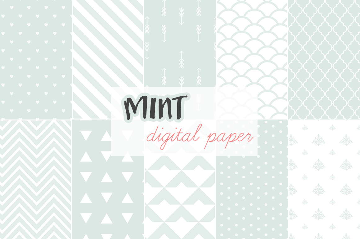 mint digital paper | Graphic Patterns ~ Creative Market