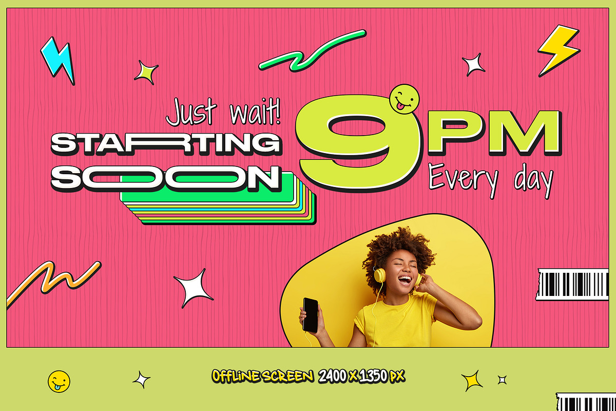 90s Twitch Overlay, a Social Media Template by Andrew Skoch Design