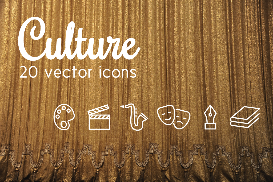 CULTURE - vector line icons, an Outline Icon by marusdesign