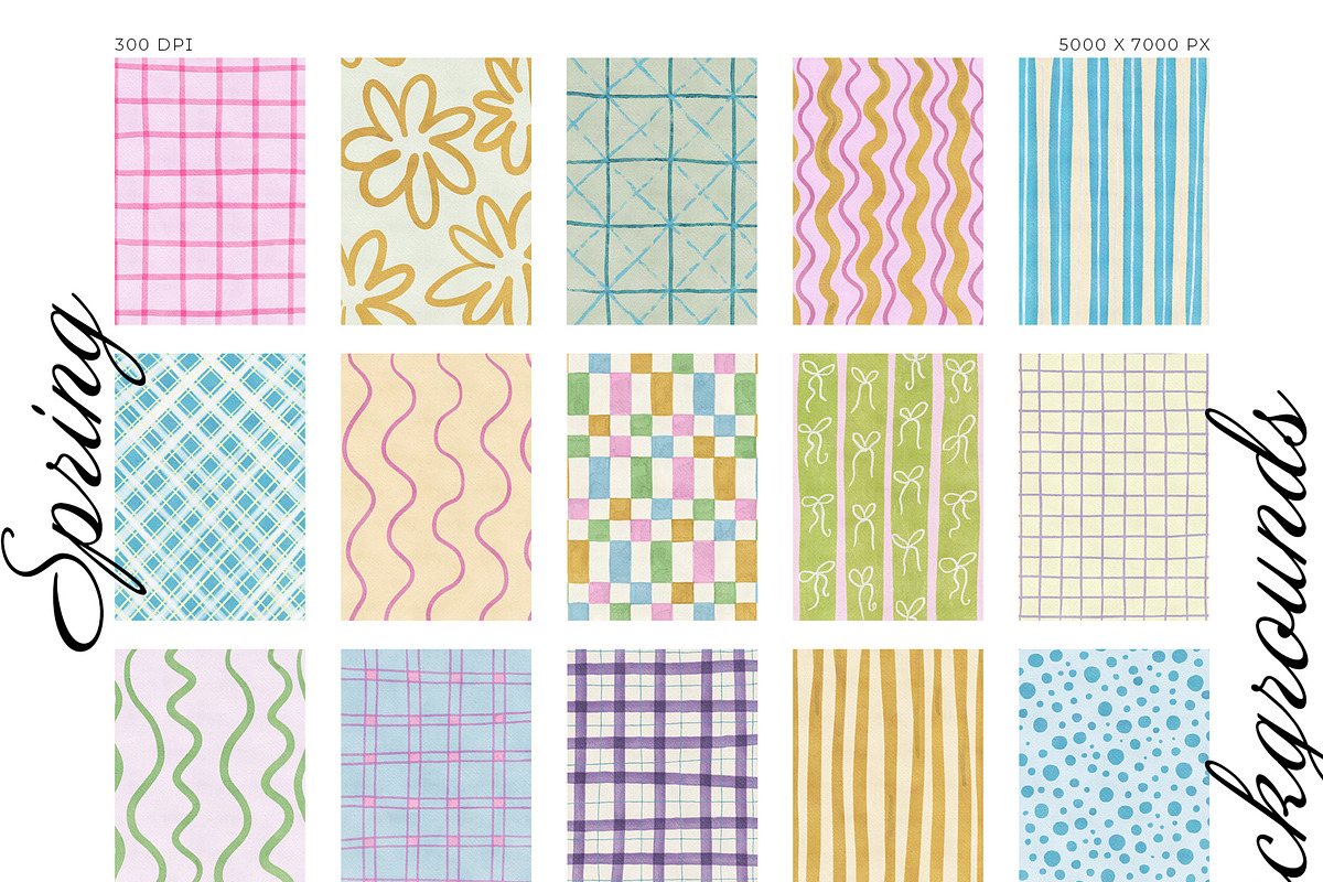 Pastel Hand-Painted Spring Backgrounds