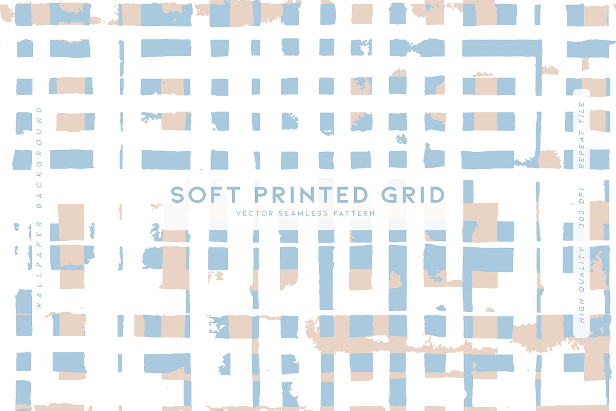 Soft Printed Grid, a Pattern Graphic by MalyskaStudio