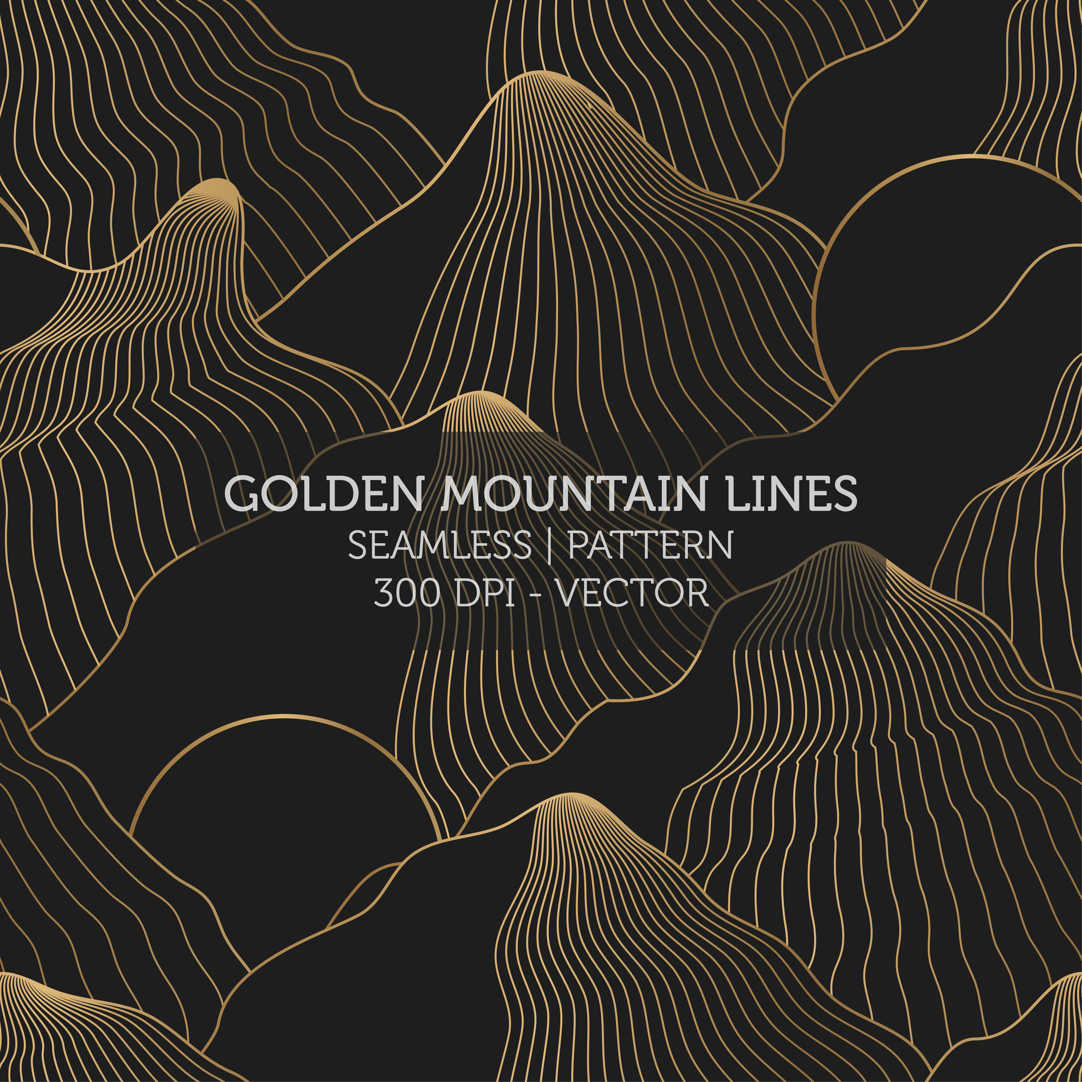 Golden Mountain Lines, a Wallpaper Graphic by AAN Seamless Shop