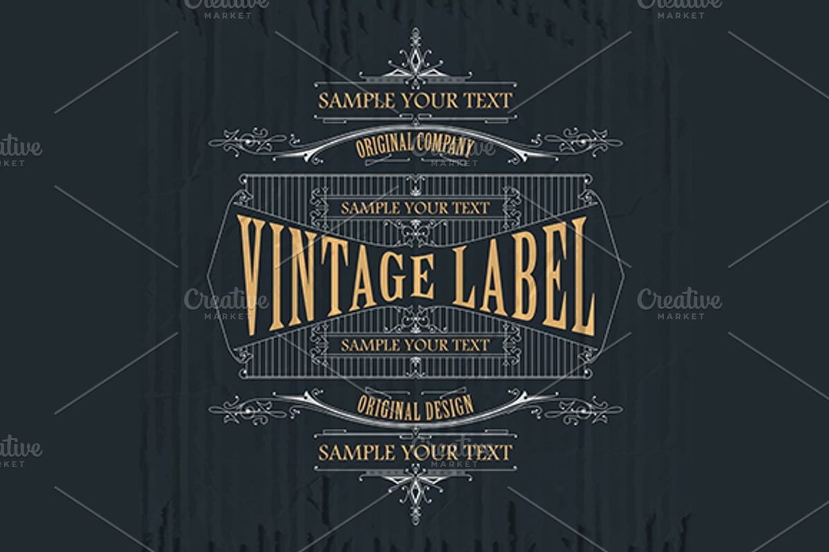 10 Vintage premium typographic label, a Decorative Illustration by ...