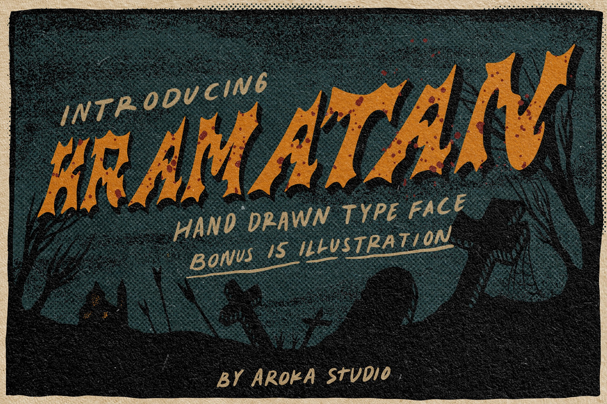 Kramatan Display + Free Illustration, a Font by AROKA