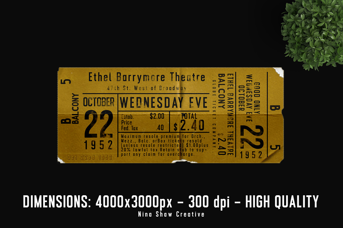 Vintage Ticket Templates Pack, an Advertising Mockup by Nina Shaw