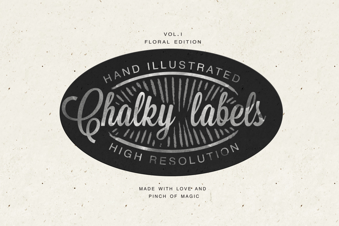 Hand illustrated chalk labels, a Graphic by Irtsya