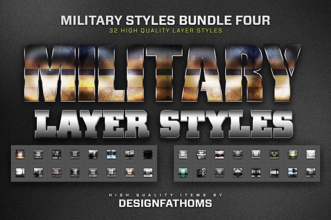 Military Styles Bundle 4, a Layer Style Add-On by DesignFathoms
