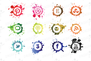 Watercolor Social Media Icons, an Icon by AM