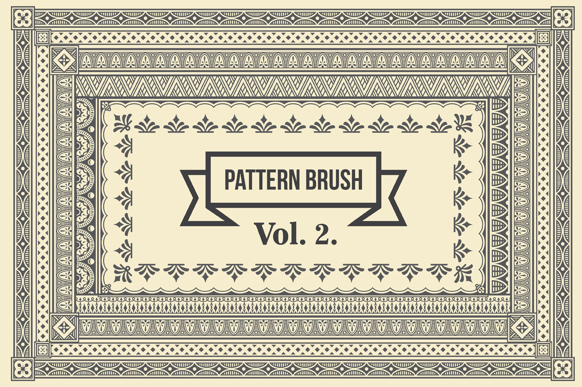 Vintage Borders Pattern Brushes 2, a Brush Add-On by G7
