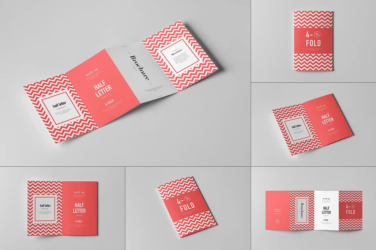 4-Fold Half Letter Brochure Mockup