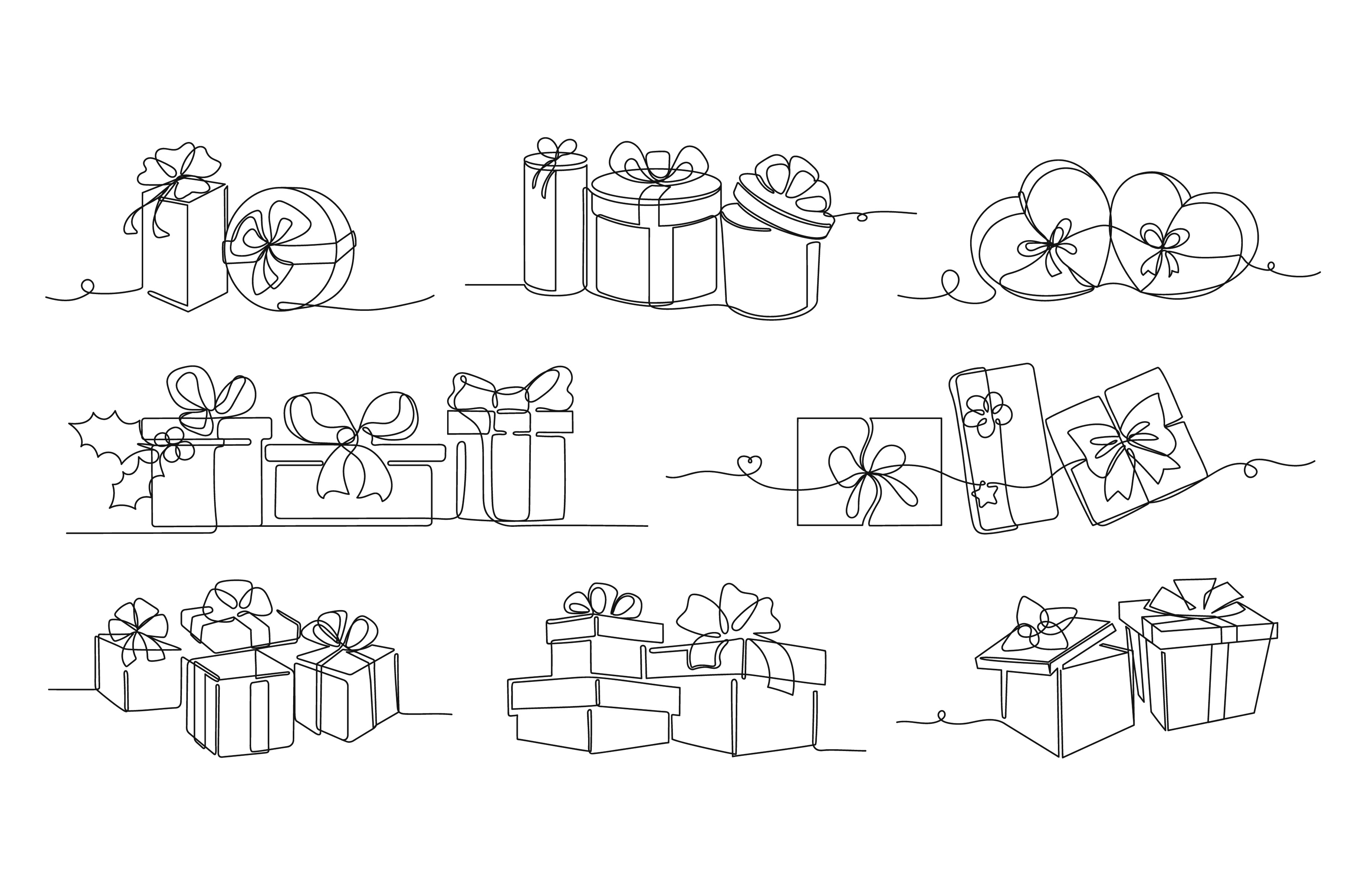 Continuous one line gifts. Gifting | Illustrations ~ Creative Market
