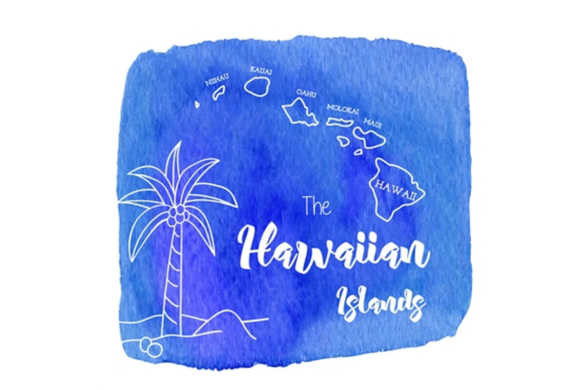 Watercolor Hawaiian graphic design, a Decorative Illustration by ...