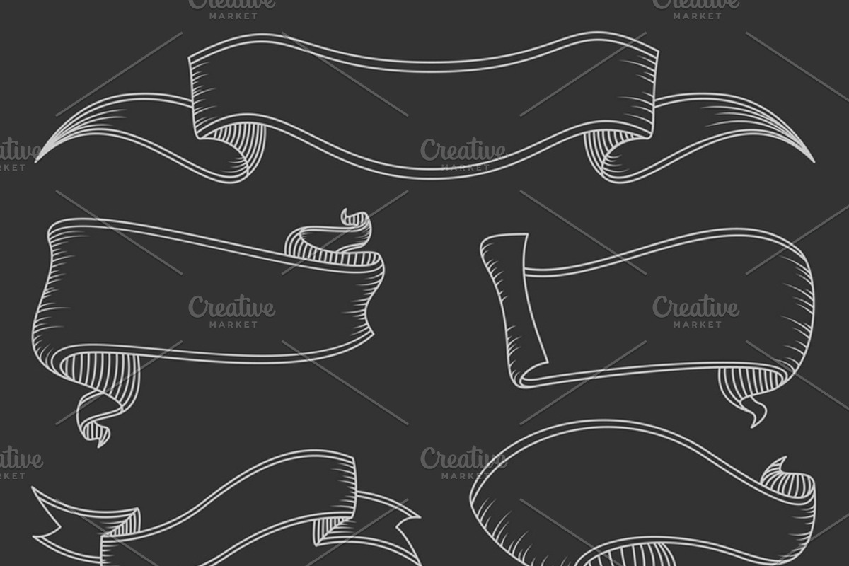 Chalk banners, a Decorative Illustration by Microvector