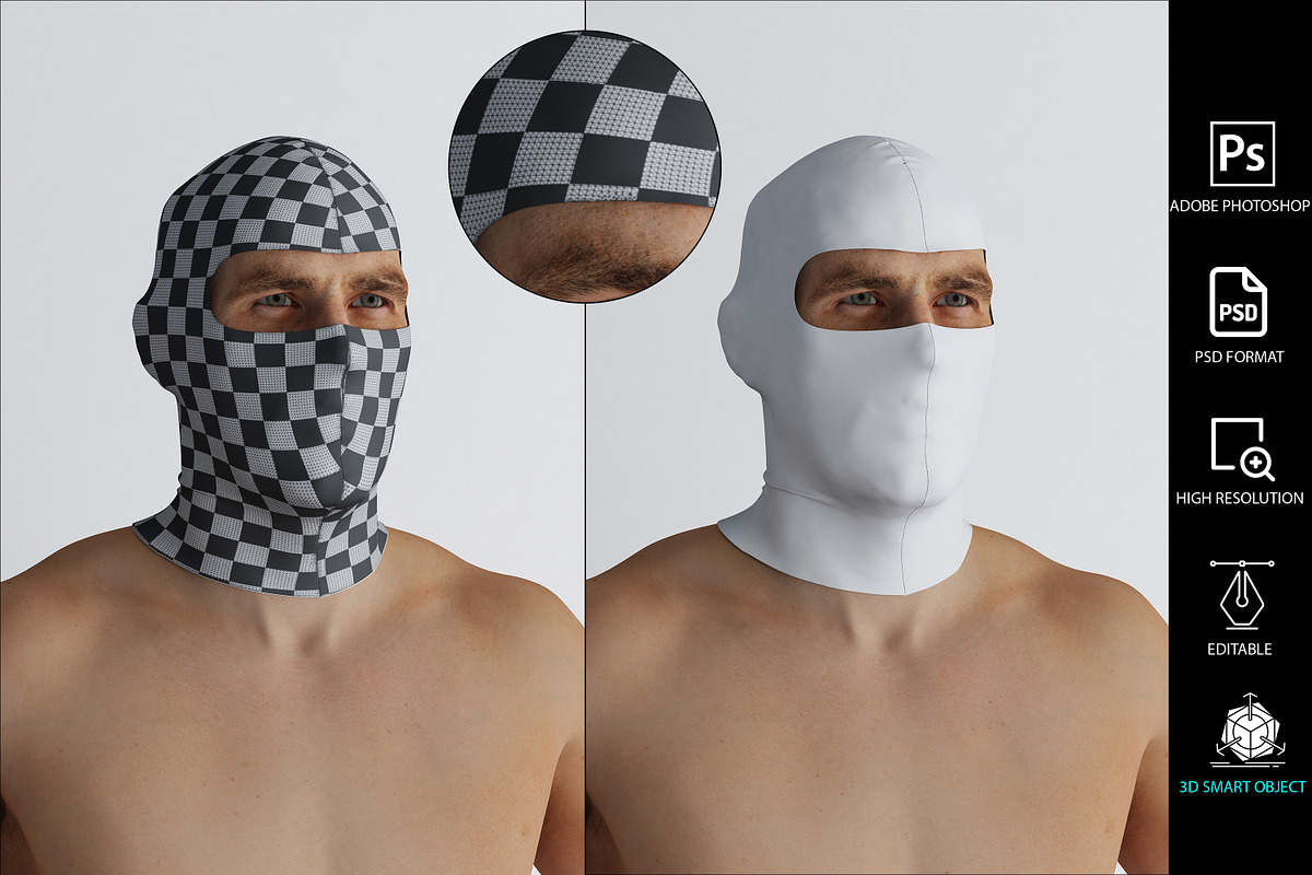 Balaclava Mask Mockup, a Hat Mockup by GraphicVil