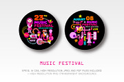 Music Festival round template design, a Person Illustration by danjazzia