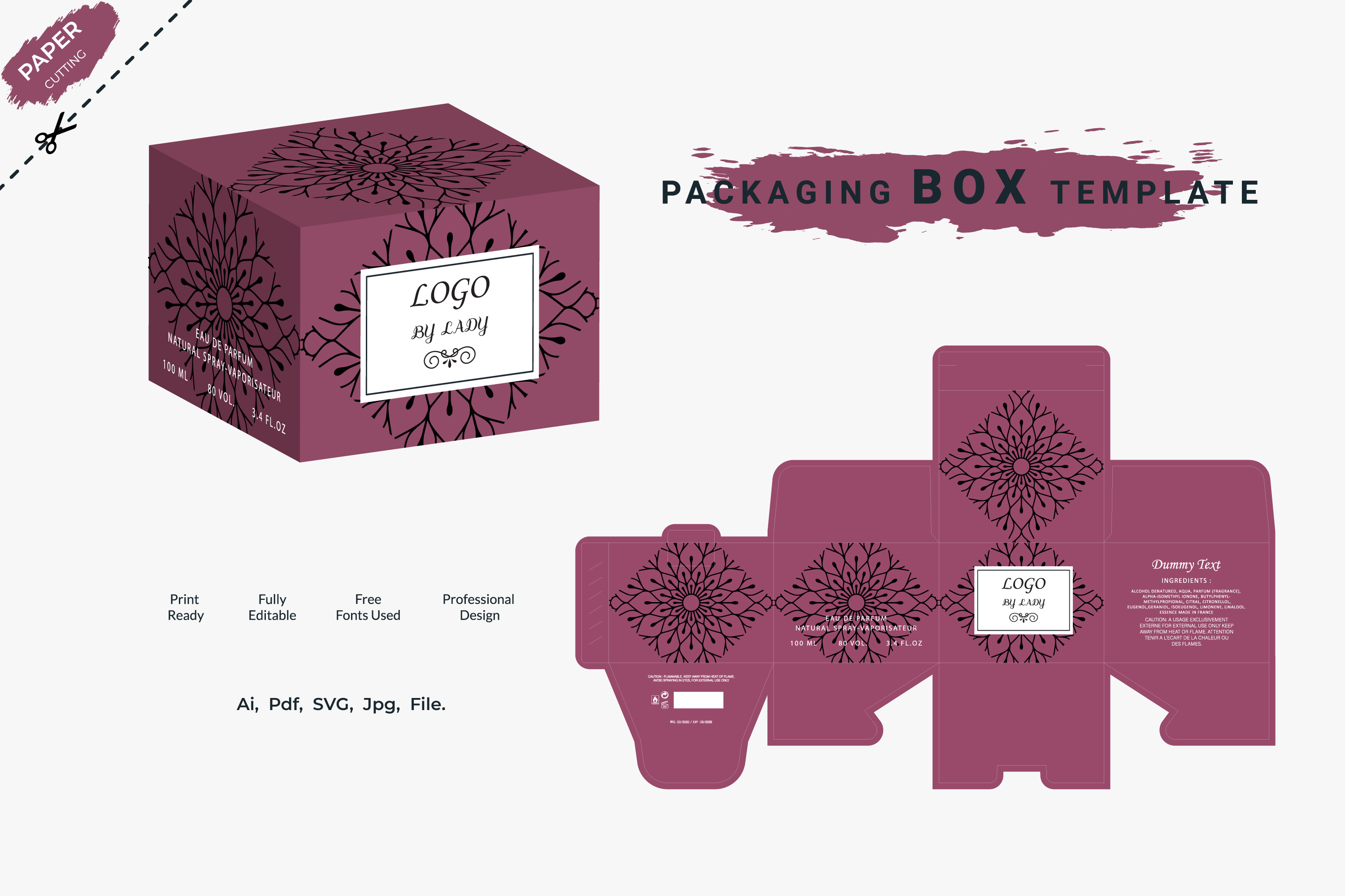 3D Box Packaging Design Template, an Object Graphic by sumonuix ...