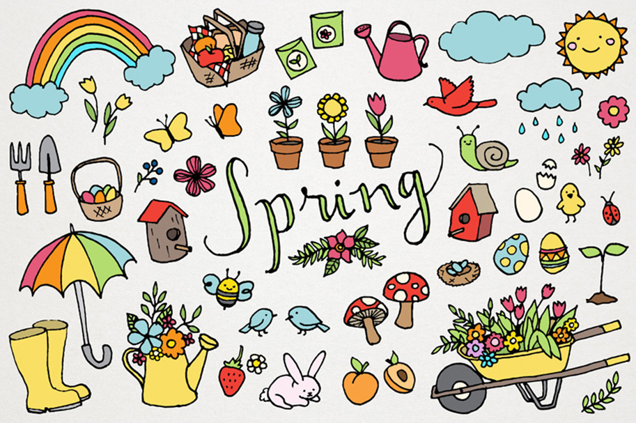 Spring Clipart Illustrations, an Object Graphic by Lemonade Pixel