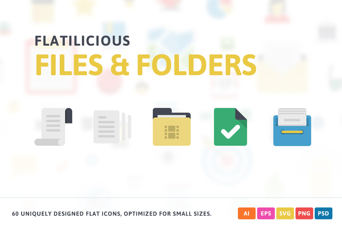 Files & Folders Flat Icons, an Icon by PixelBazaar